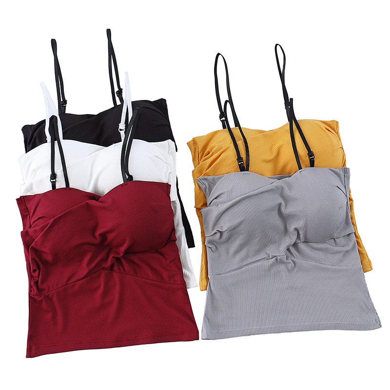 Wrapped chest cross belt pad vest without steel ring tube top bottoming ...