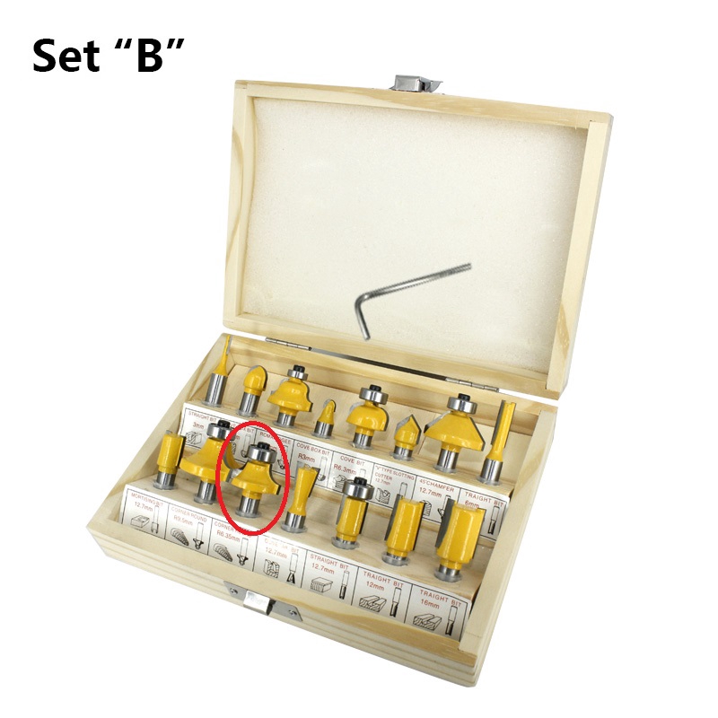 15Pcs 8mm Router Bit Set Trimming Straight Milling Cutter for Wood Bits ...