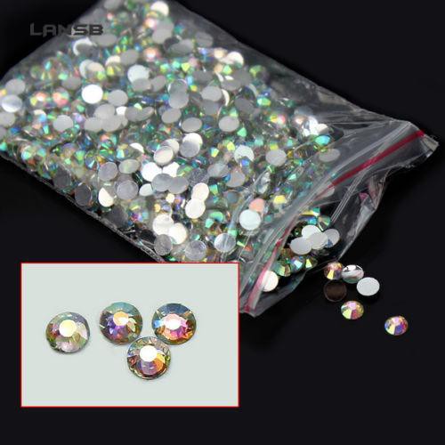 1000 Pcs Round Flatback Scrapbooking DIY Craft Rhinestone BeadsD ...