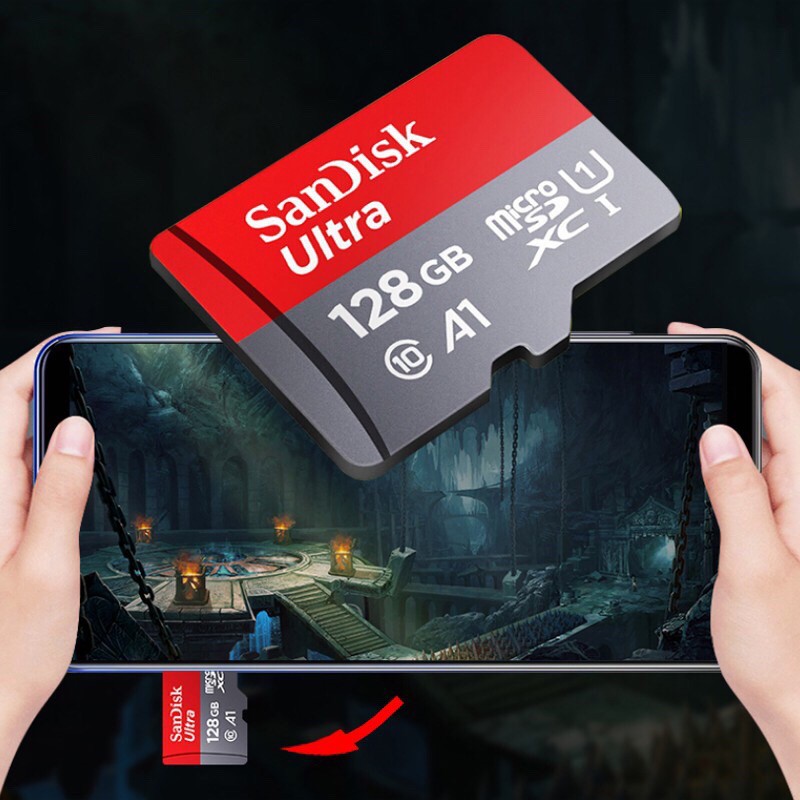Sandisk Ultra Micro SD Card 128GB 256GB SDXC Class10 A1 Speed 120mbs (SDSQUA4) ใส่ โทรศัพท์ ...