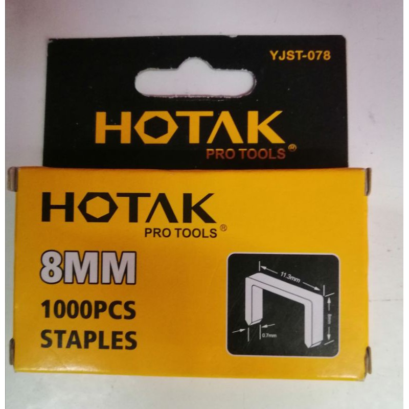 ลูกแม็็คHOTAKกล่องขนาด8มิลลิเมตร1000ชิ้นรุ่นYJST-078 11.3x8.0x0.7มม.ใช้ ...