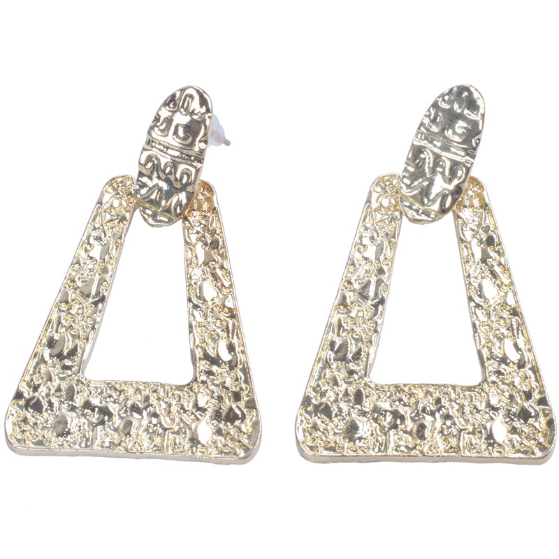 1 pair Fashion Punk Gold Alloy Dangle Earrings For Women Jewelry Geometric Big D - sugarp.th ...