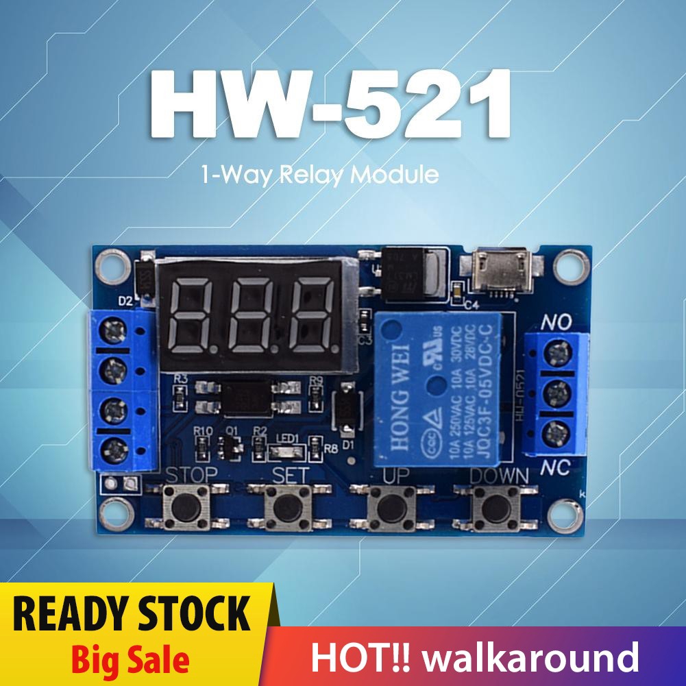 WAL-Way Relay Module Delay Power OFF Trigger Delay Timer Switch Board - 4acpul90ah - ThaiPick