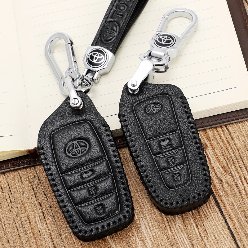 Genuine Leather Car Key Cover Case Folding Smart Keychain Remote Holder ...