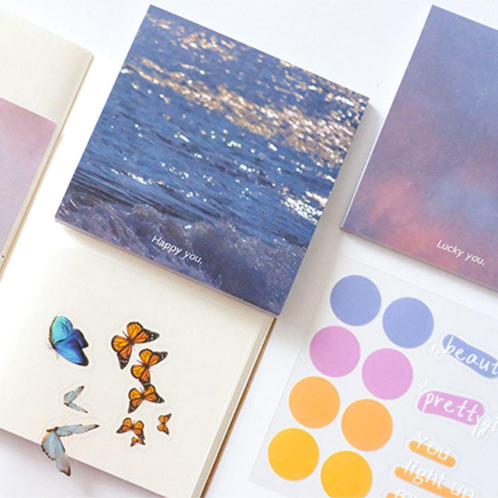 IVANES Creative Galaxy Memo Pads Landscape Planner Stickers Kawaii ...