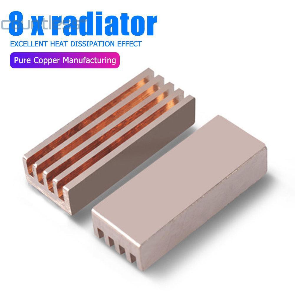 Cou Laptop RAM Memory Chip Cooler Radiator 8X Adhesive Sticker Copper ...