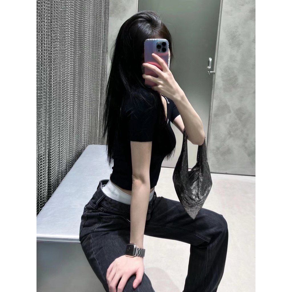 Aw Big Wangs Home 2022 กางเกงยีนขายาว ทรงตรง เอวคู่ พิมพ์ลายตัวอักษร ...