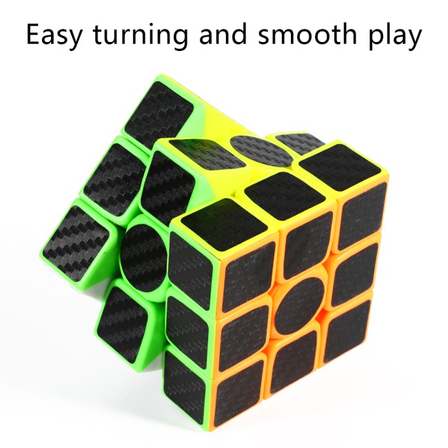 Z-Cube 3x3 Speed Cube Carbon Fiber Sticker Smooth Magic Cube Puzzle ...