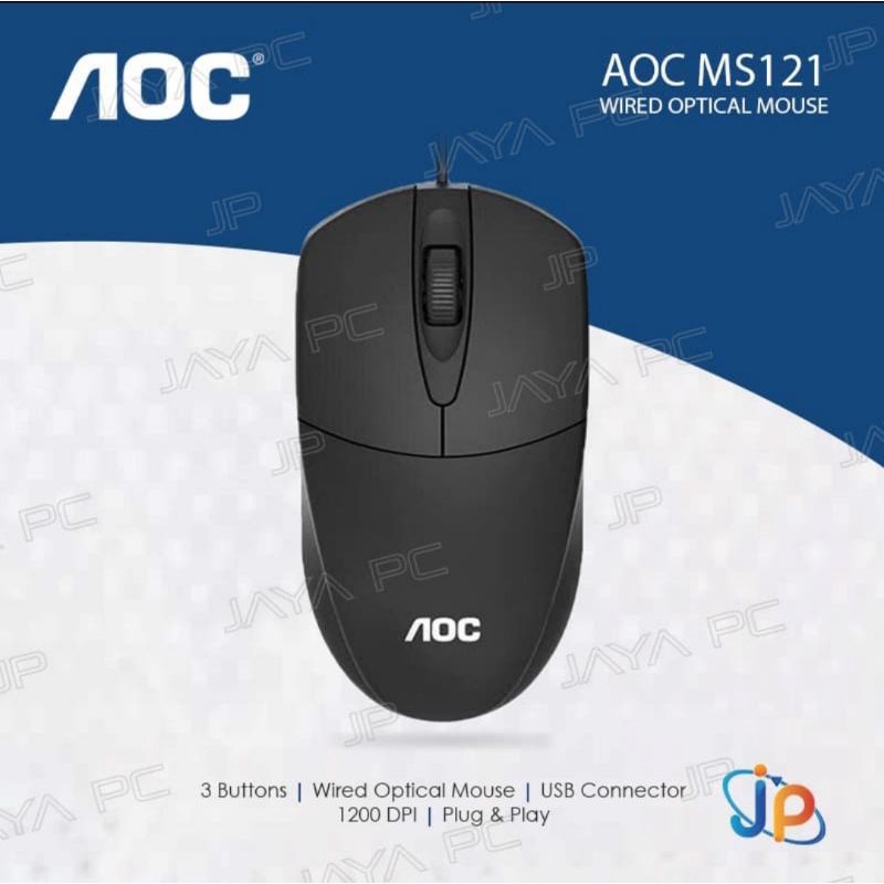 Aoc เมาส์ออปติคอล ms121 ใช้สาย usb | Shopee Thailand