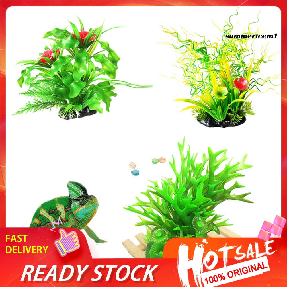 Baru Aquarium fish tank decoration simulation plastic fake aquatic ...