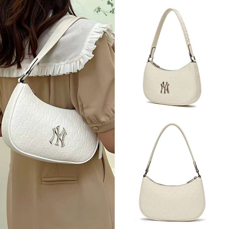 พร้อมส่ง ของแท้ กระเป๋าMLB MONOGRAM EMBOSSED HOBO BAG กระเป๋าถือNY ...