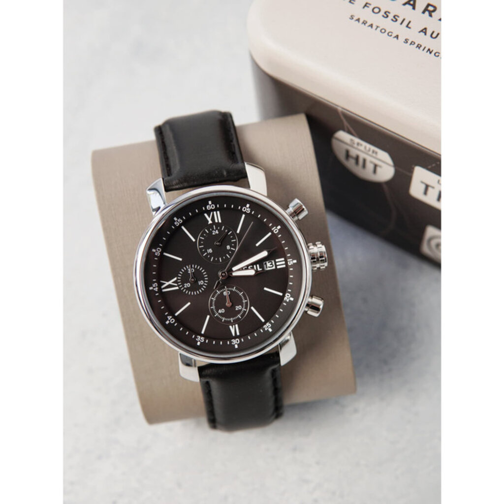 FOSSIL FOSSIL Rhett Chronograph Black Leather Watch BQ1006 BQ1006 ...