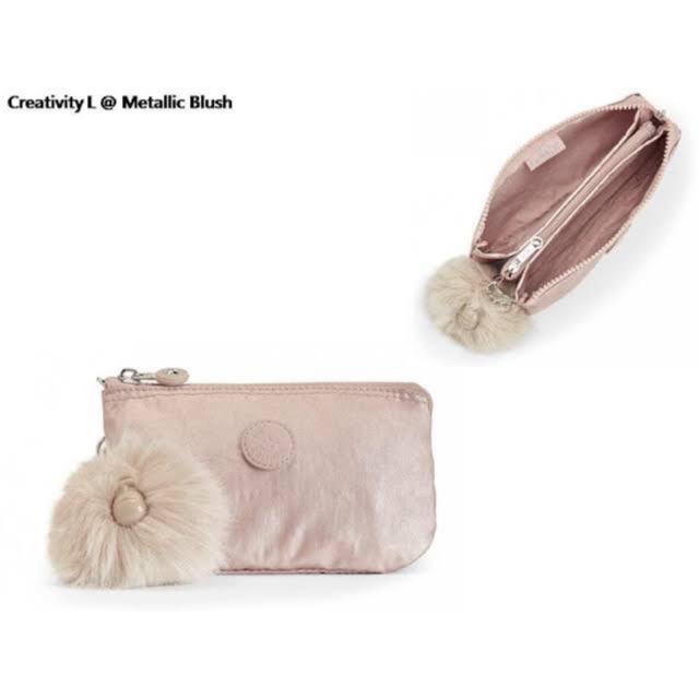 Kipling Creativity L สี Metallic Blush กระเป๋า 3 ช่อง ของใหม่ป้ายห้อย ...
