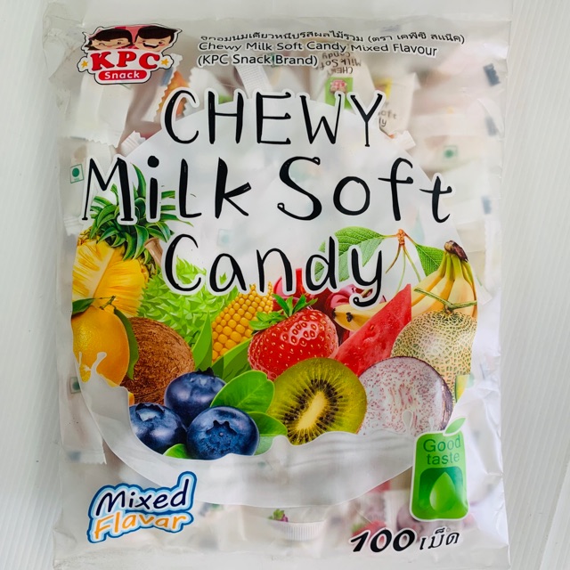 ลูกอมนมเคี้ยวหนึบรสผลไม้รวม Milk Soft Candy (100เม็ด) | Shopee Thailand