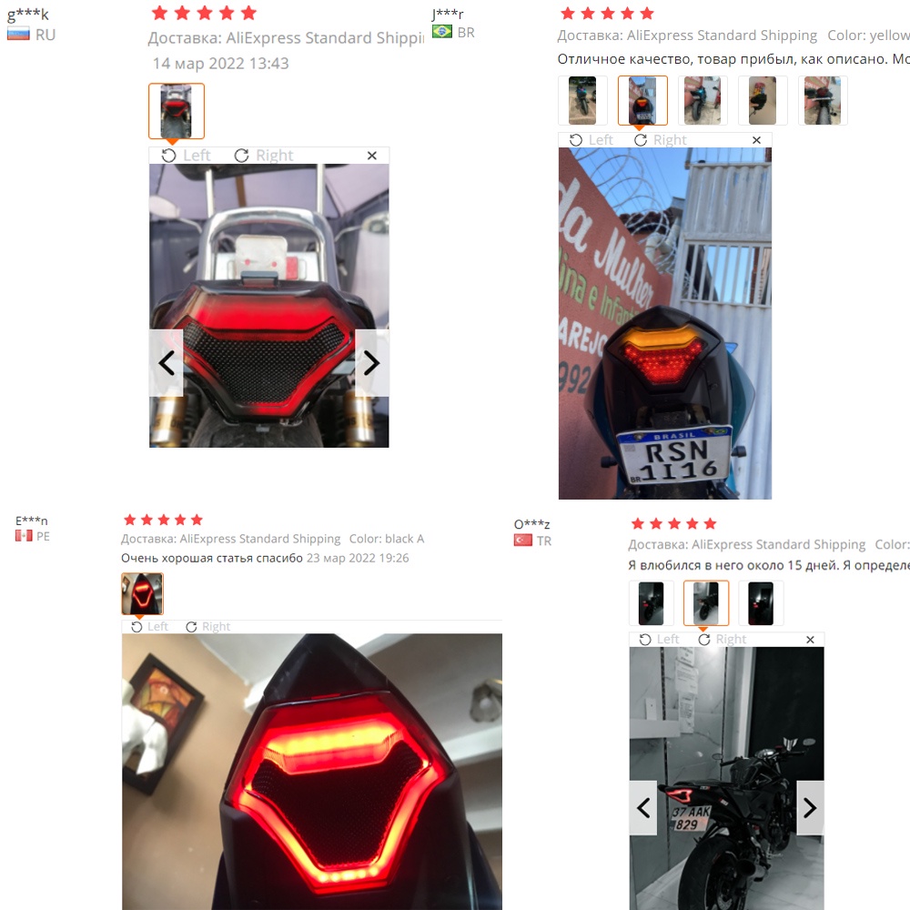 Ready StockMotorcycle LED Taillight Brake Rear Turn Signal Indicator ...