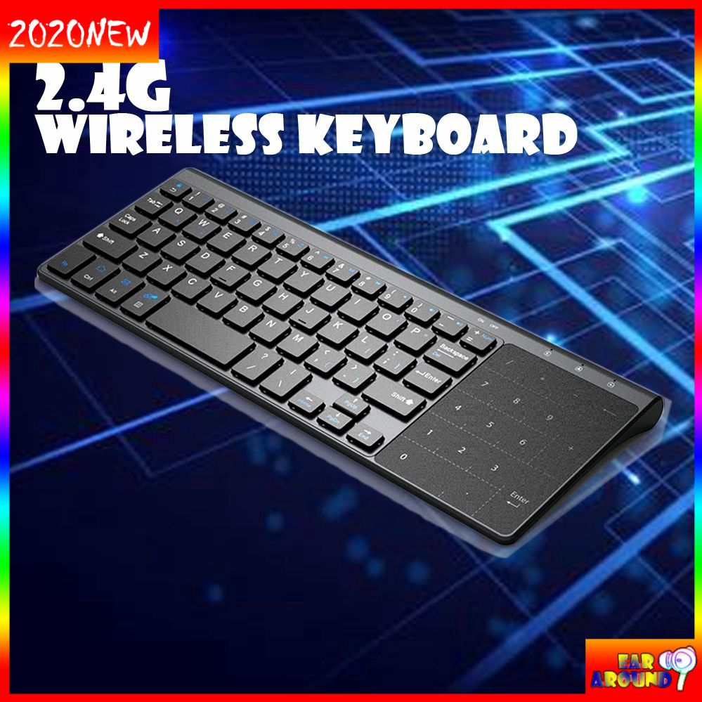 PC 59 Keys Mini 2.4G Wireless Keyboard With Numpad and Touchpad for ...