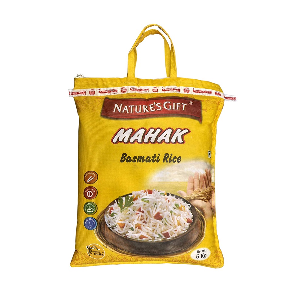 ข้าวข้าวบาสมะติ 100% 5 กก.(ถุงเหลือง) ถุง MAHAK BASMATI Rice 5KG ...