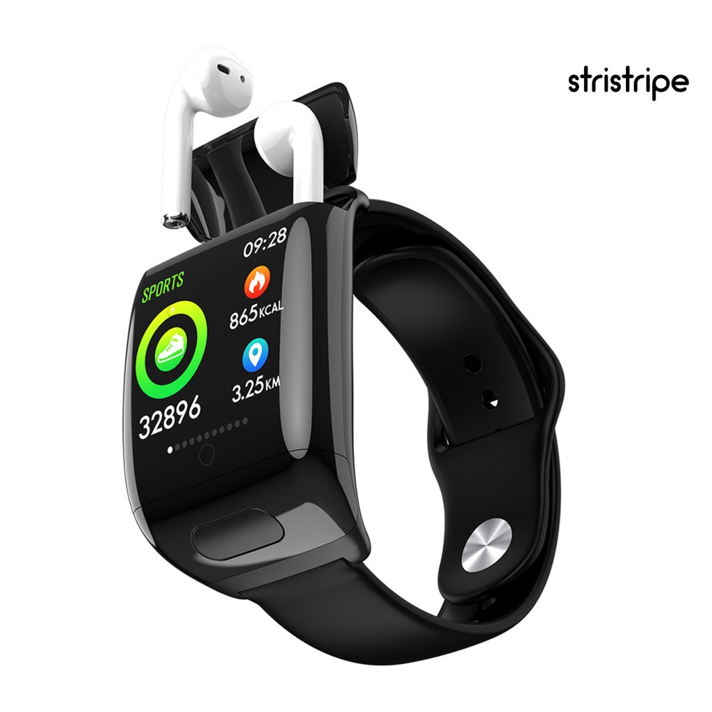 Str G36 2 In 1 นาฬิกาข้อมือ Smart Watch เชื่อมต่อบลูทูธ 5 . 0 วัดอัตรา ...