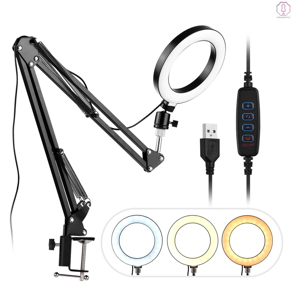 6 Inch Mini LED Ring Light Photography Fill-in Light 3 Lighting Modes ...