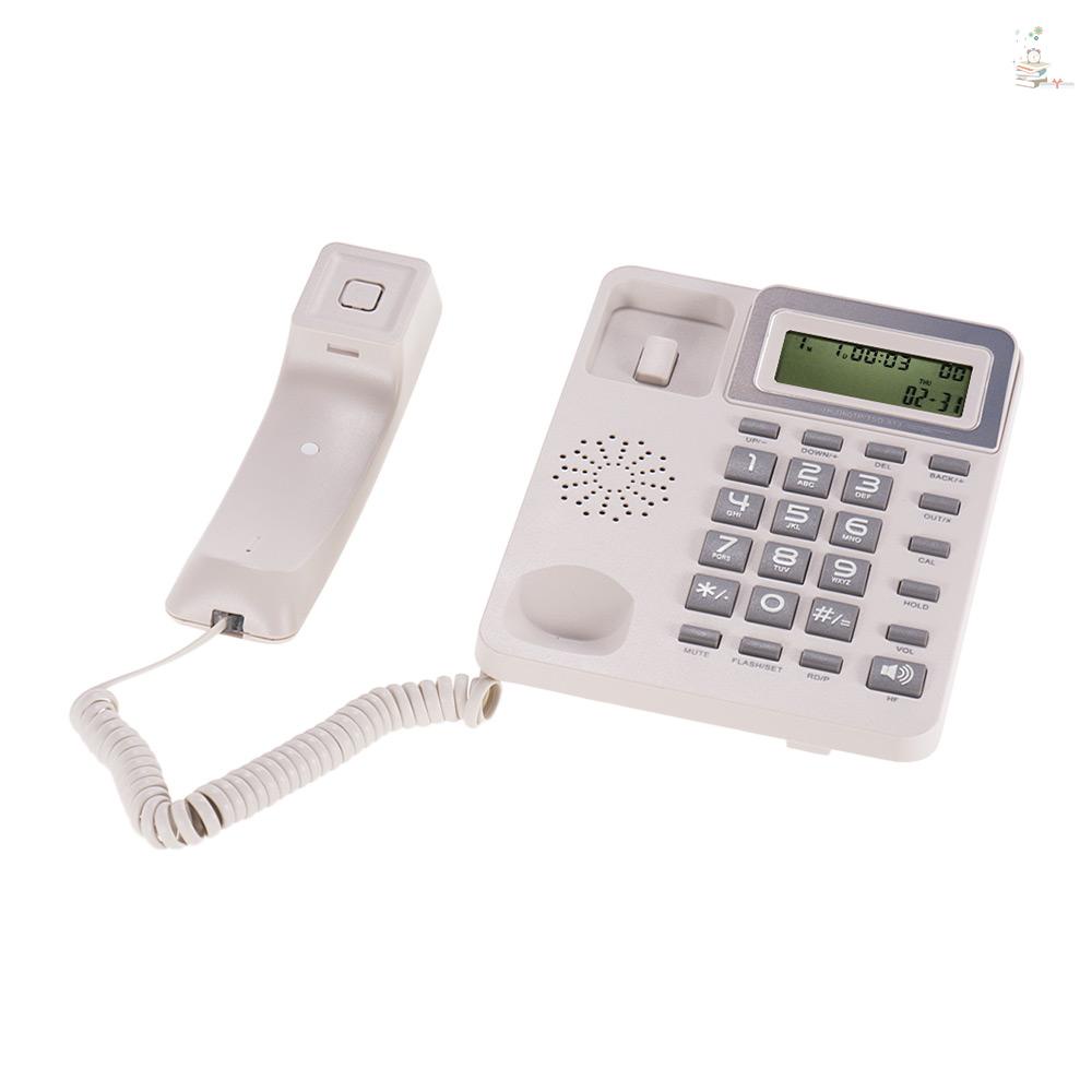 TODesktop Corded Landline Phone Fixed Telephone with LCD Display Mute Pause Hold Flash Redial ...