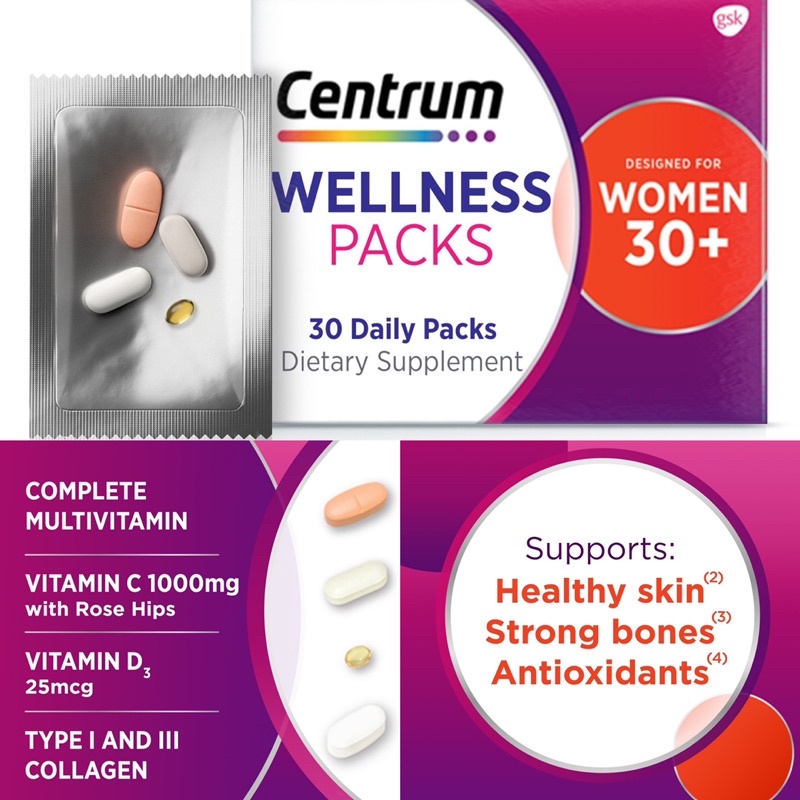 Centrum Wellness Pack Women 30+ วิตามินรวมจัดชุด | Shopee Thailand