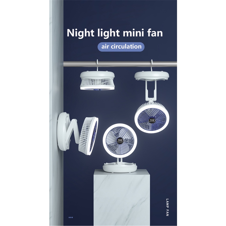 Xiaomi Mini Fan Led Night Light USB Rechargeable Fill Light Foldable ...