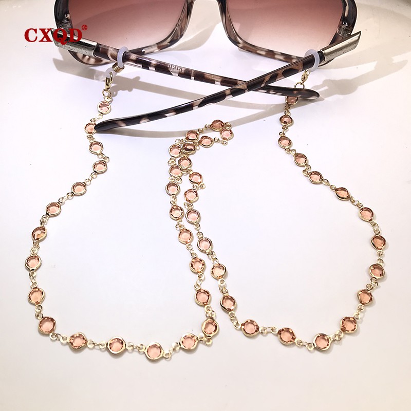 Colorful Crystal Bead Eyeglass Holder Fashion Glasses Chain For Women ...