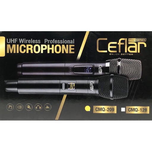 Ceflar CMQ-128 UHF Wirelwss Professional Microphone/à¹„à¸¡à¹‚à¸„à¸£à¹‚à¸Ÿà¸™à¹„à¸£à¹‰à¸ªà¸²à ...