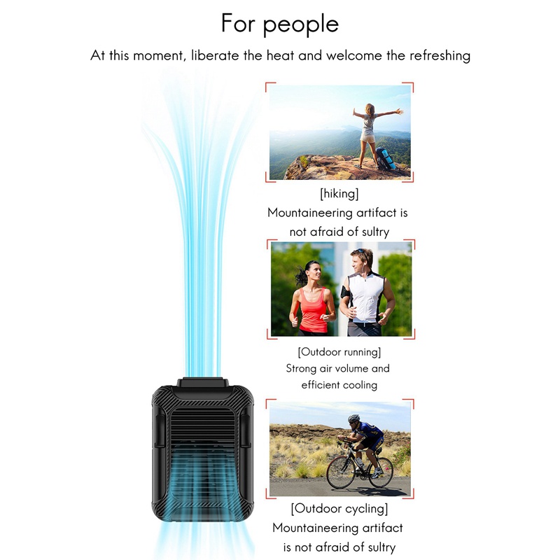 Waist Hanging Fan USB Charging Mini Fan Portable Hanging Neck Mobile ...