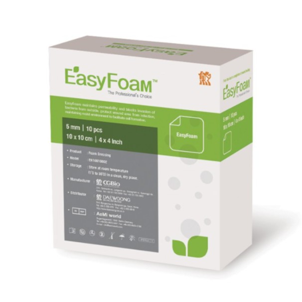 Easyfoam Square อีซีโฟม พลาสเตอร์ ดูดซับแผล ขนาด 10x10 cm หนา 5 mm ...