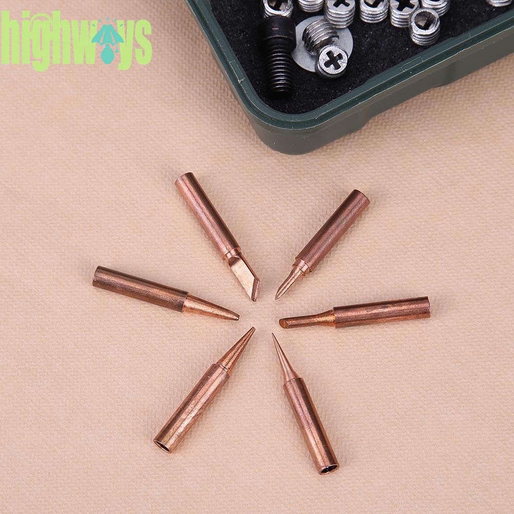 hig 6pcs Pure Copper Iron Tip 900M-T Soldering Tip Soldering Rework ...
