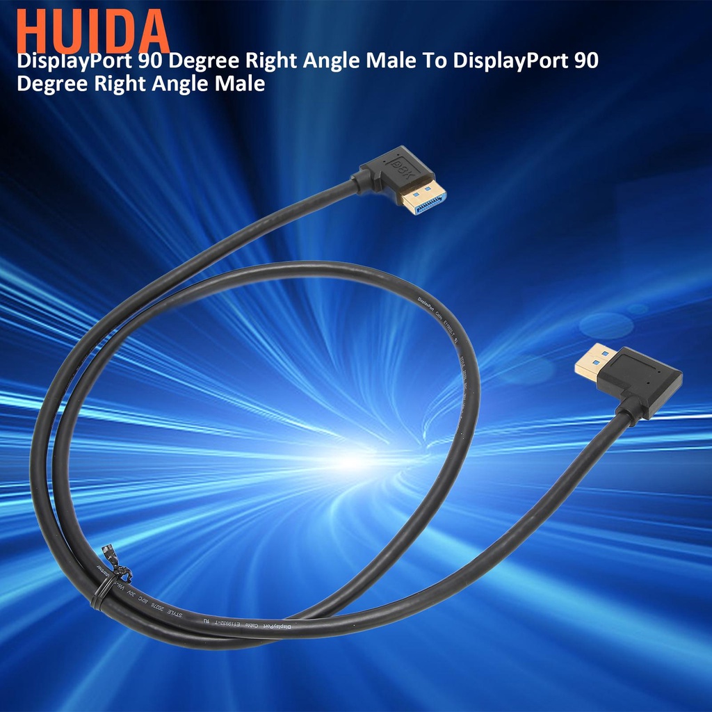 Huida 8K HD Displayport Cable DP1.4 90 Degree Right Angle DP Male To ...