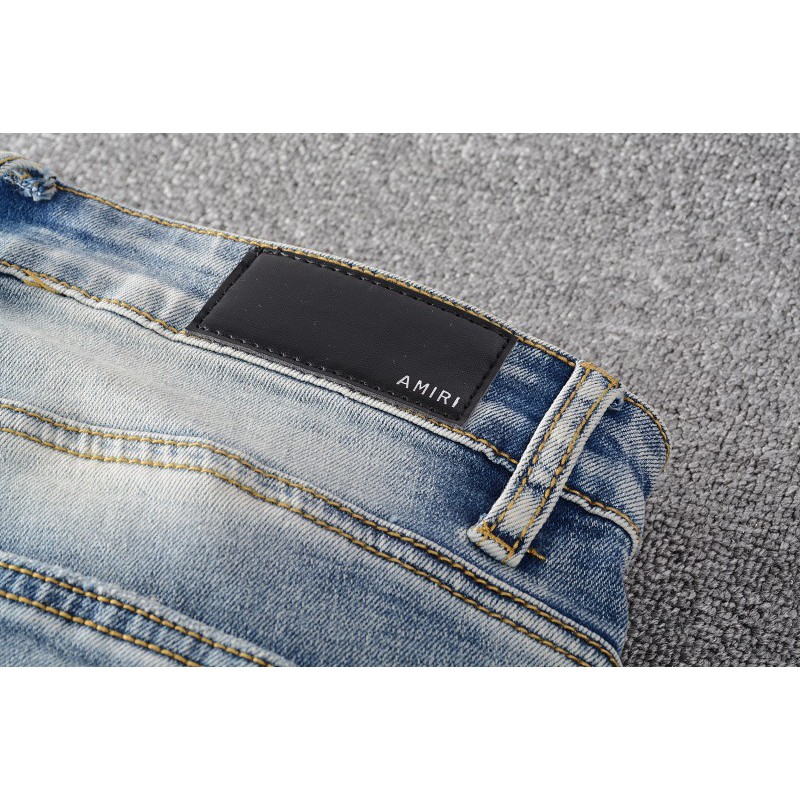 Amiri New ripped Hot Rhinestone Patches Slim Jeans - nysocialclub ...