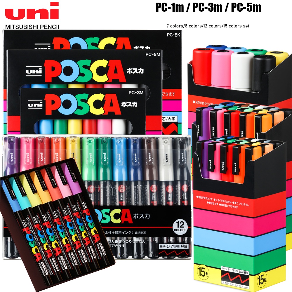 Local StockUNI POSCA marker pen set PC-1M PC-3M PC-5M paint pens POP ...
