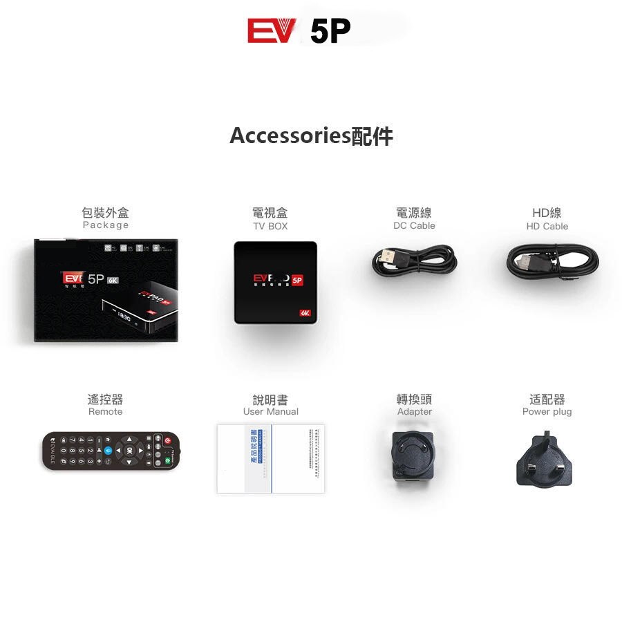 ของแท้ Evbox 5 Plus Smart 6K กล่องทีวี EV 5 Pro 5S5P Android Tv จีนเกาหลีญี่ปุ่น SG ของฉัน Hk Tw ...