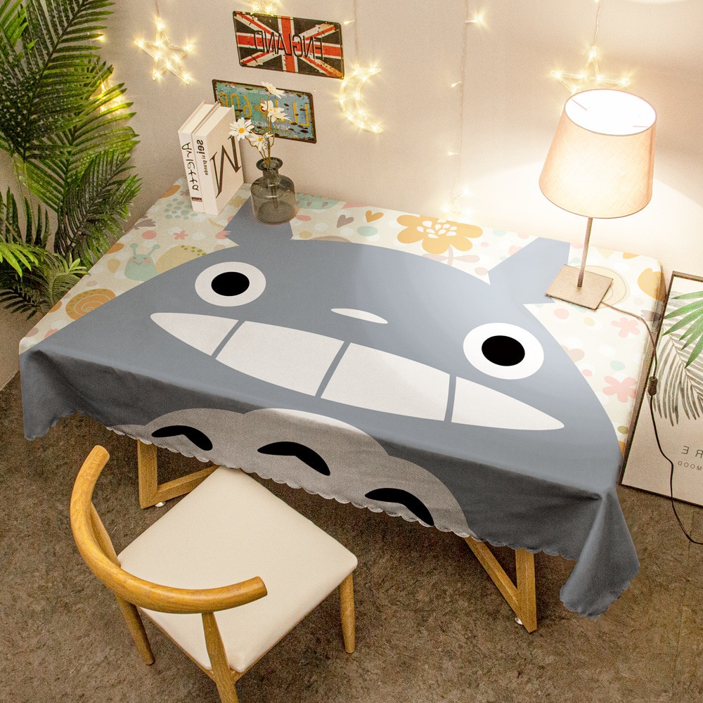 Kawaii Totoro Japan Anime Tablecloth for Table Waterproof Rectangle ...