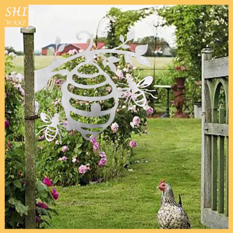 SHIWAKI Creative Metal Bee Hive Garden Decor Honeycomb Bees Gift for ...