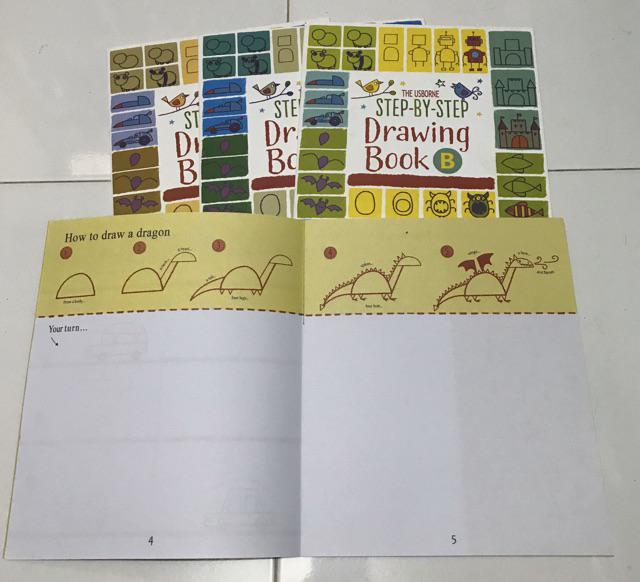 สมุดสอนวาดรูป The Usborne Step by Step drawing book | Shopee Thailand
