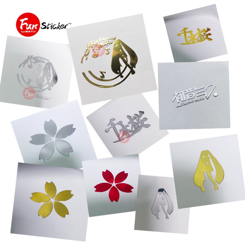[New metal sticker] Hatsune Miku Senbonzakura Gintama Sakura logo Metal ...