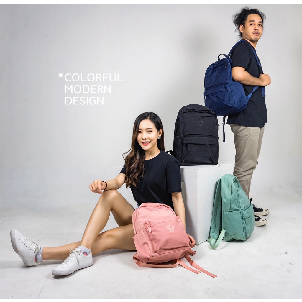 กระเป๋าเป้ DayPack รุ่น BS05 เป้สะพายหลัง 6 สีพาสเทล ขนาด 14 นิ้ว ผ้ากันนํ้าฟังก์ชันเยอะ อยู่ทรง ...