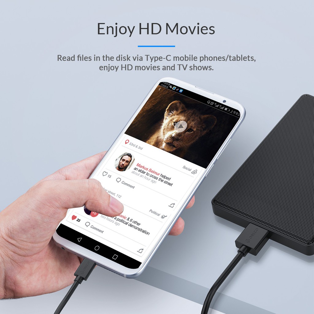 ORICO U3-RBC02 Type-c to Micro B Data Cable USB3.0 High Speed Sync Cord ...