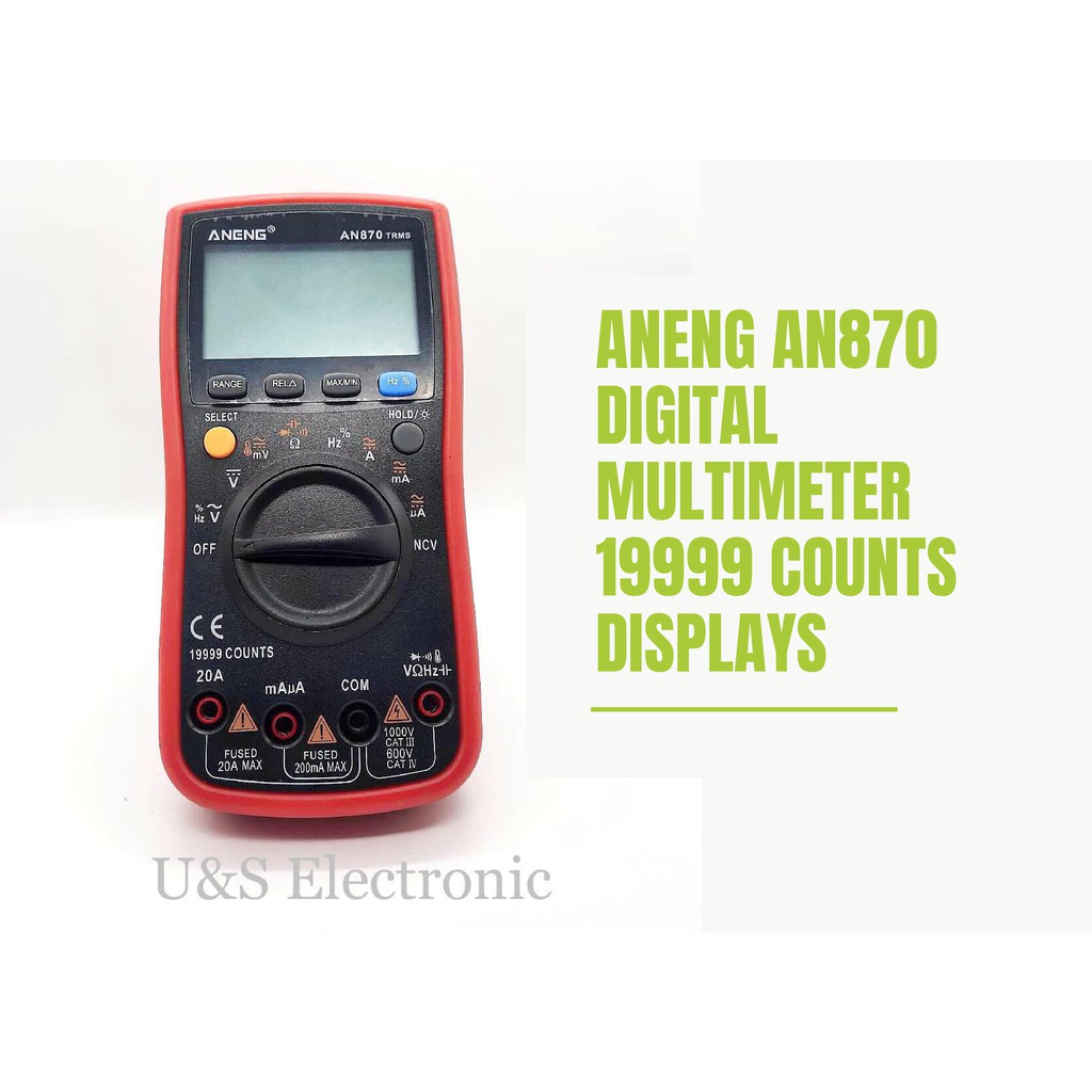 ดิจิตอลมัลติมิเตอร์ ANENG AN870 Digital Multimeter 19999 Counts ...