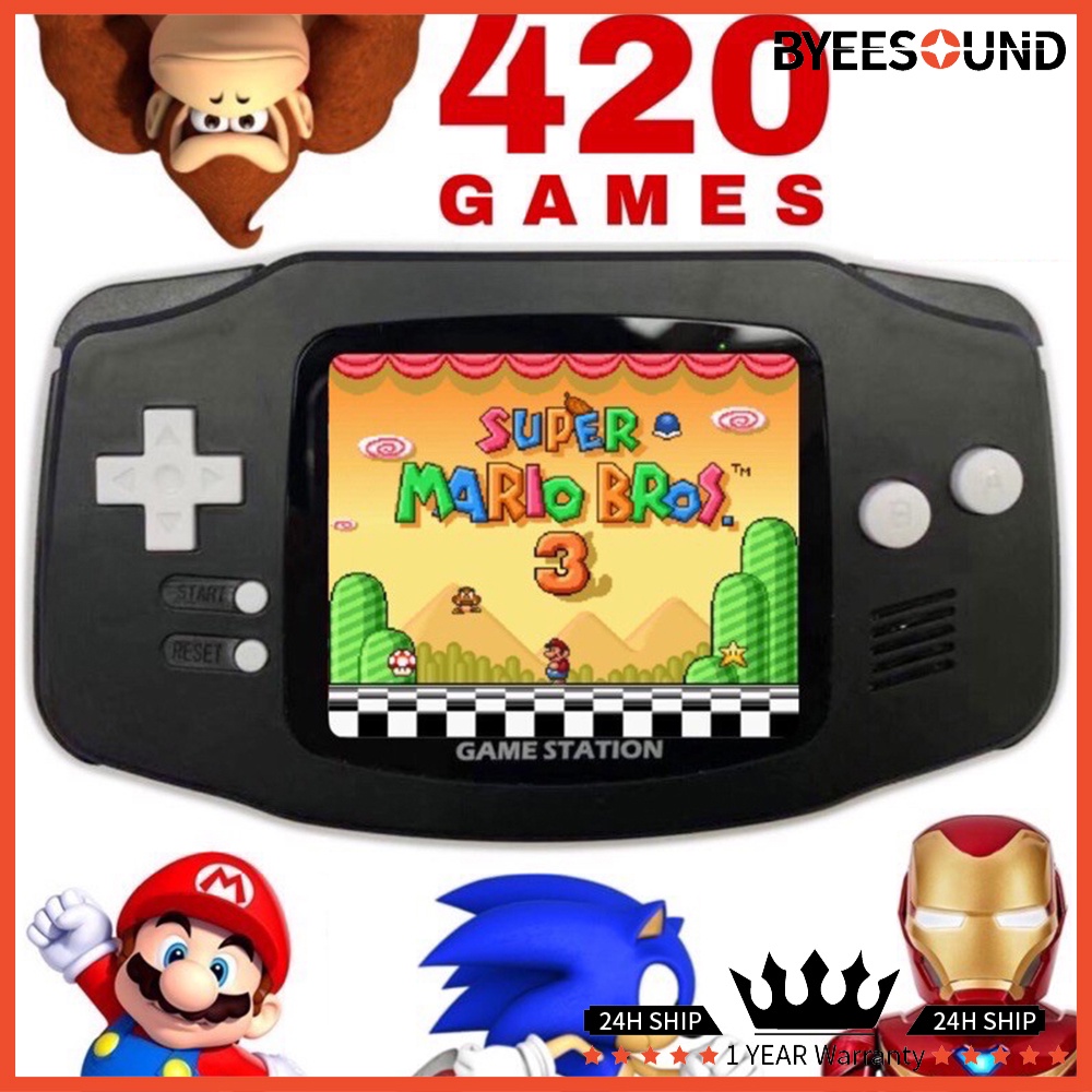 Gameboy Classic Video Game Console GBA 400 Games Emulator Retro Station ...