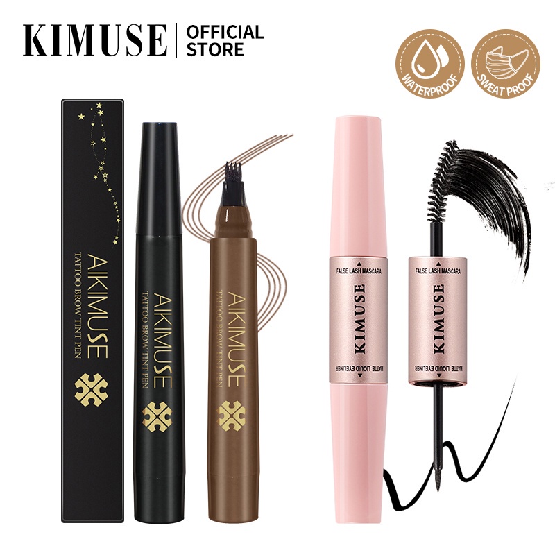 Kimuse 2 in 1 มาสคาร่าอายไลเนอร์ ดินสอเขียนคิ้ว กันน้ํา สําหรับแต่งหน้า ...