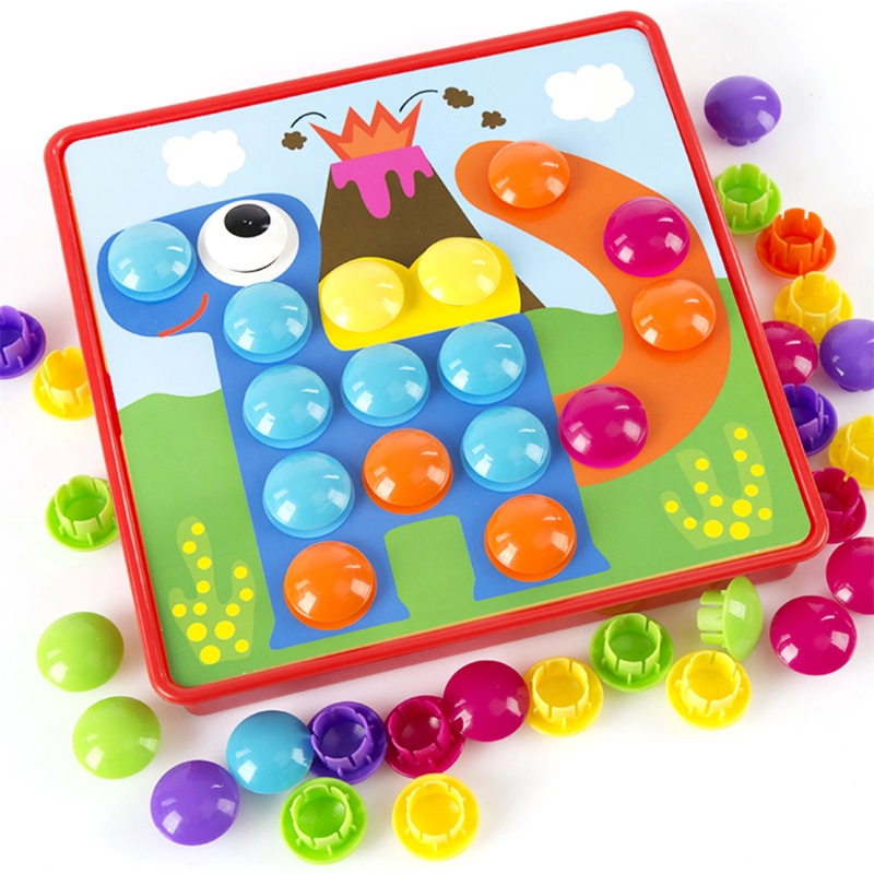 king Button Art Color Matching Pegboard Early Learning Educational Toys ...