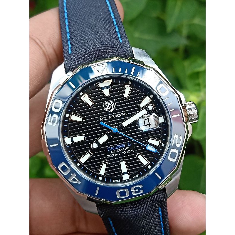 Tag Heuer Aquaracer Auto Calibre 5 Blue Ceramic WAY201C ...