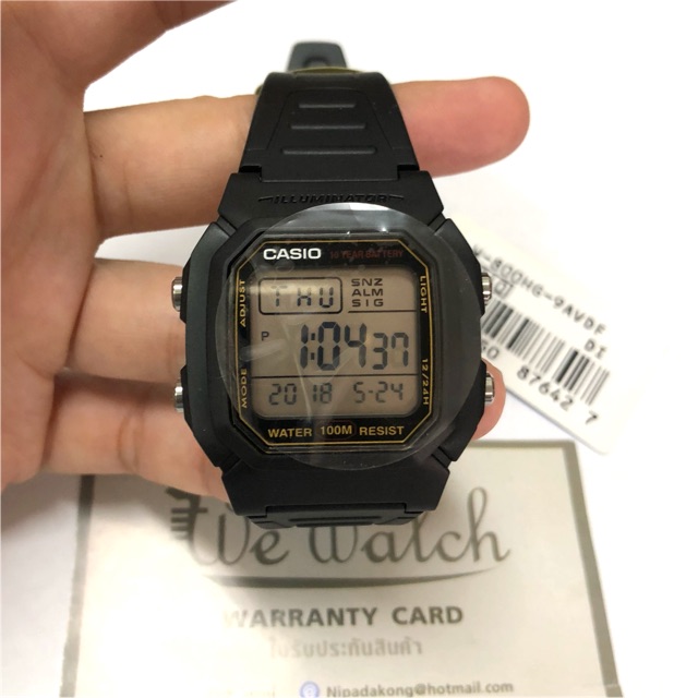 CASIO ของแท้ W-800H นาฬิกาข้อมือผู้ชาย แบตเตอรี่ 10 ปี กล่องและรับ ...