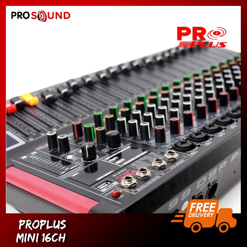 มิกเซอร์ Mixer PROPLUS MINI 16CH เสียงดี ราคา ถูก มีเอฟเฟ็กแท้ ส่งฟรี ติดต่อ PRO-SOUND ...