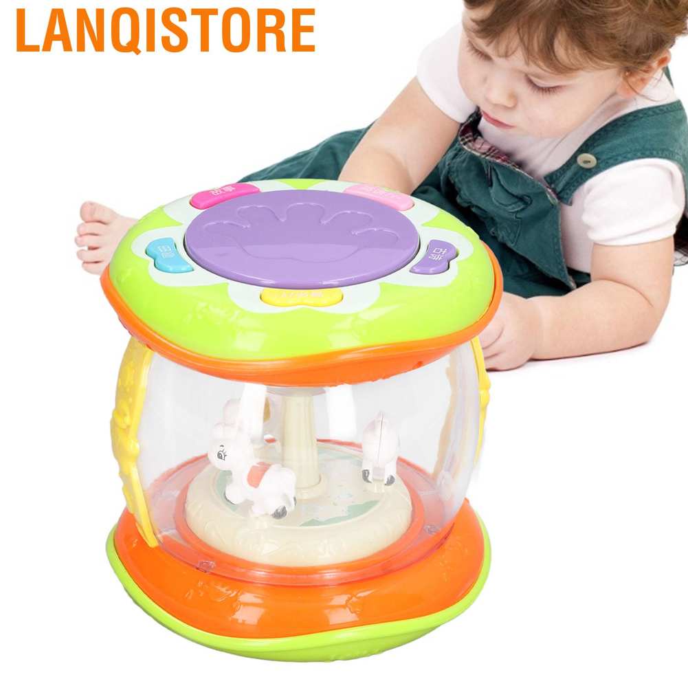 Lanqistore Hand Drum Childrens Mini Puzzle Rechargeable Music Carousel ...