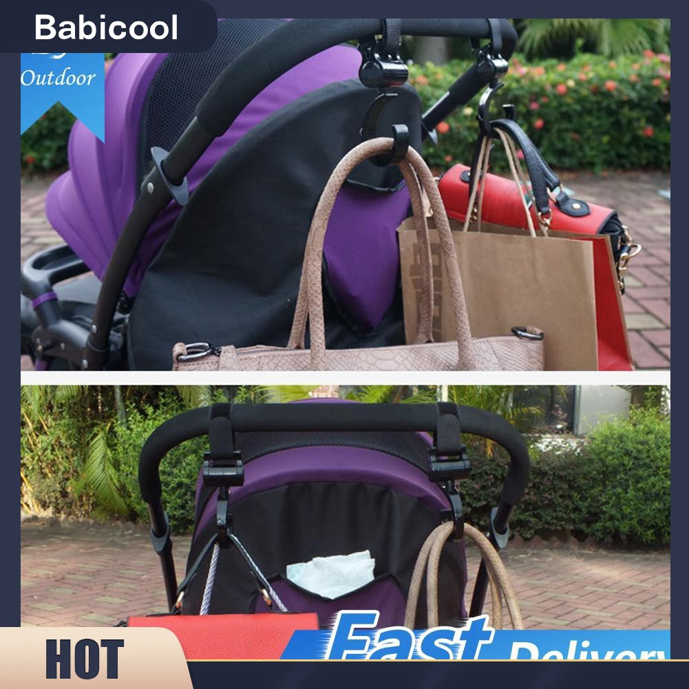 [BB-Cool]1 คู่อุปกรณ์เสริมรถเข็นเด็กตะขอมัลติฟังก์ชั่นพลาสติกสีดำปลอด ...